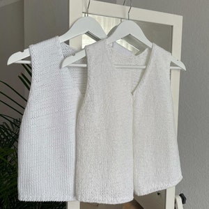 English Pattern, Knitting Pattern Open Vest, Modern V-neck Sleeveless ...