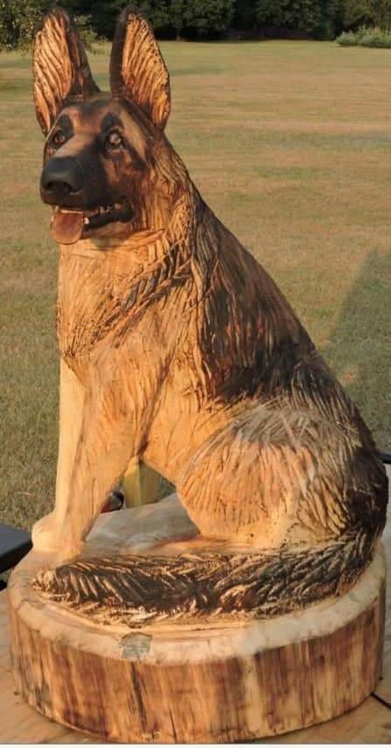 Wooden Dog Statue, Animal,dog Sitting,wood Carving, Handcraft, Wood ...