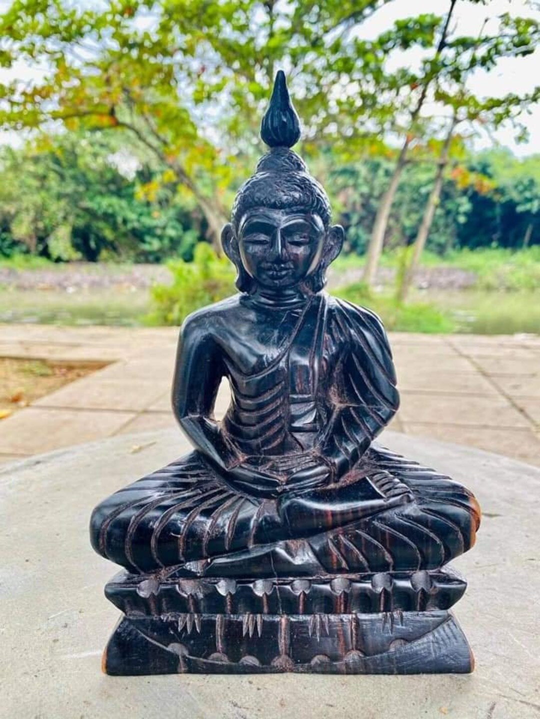 Wooden Lord Buddha Statue - Etsy