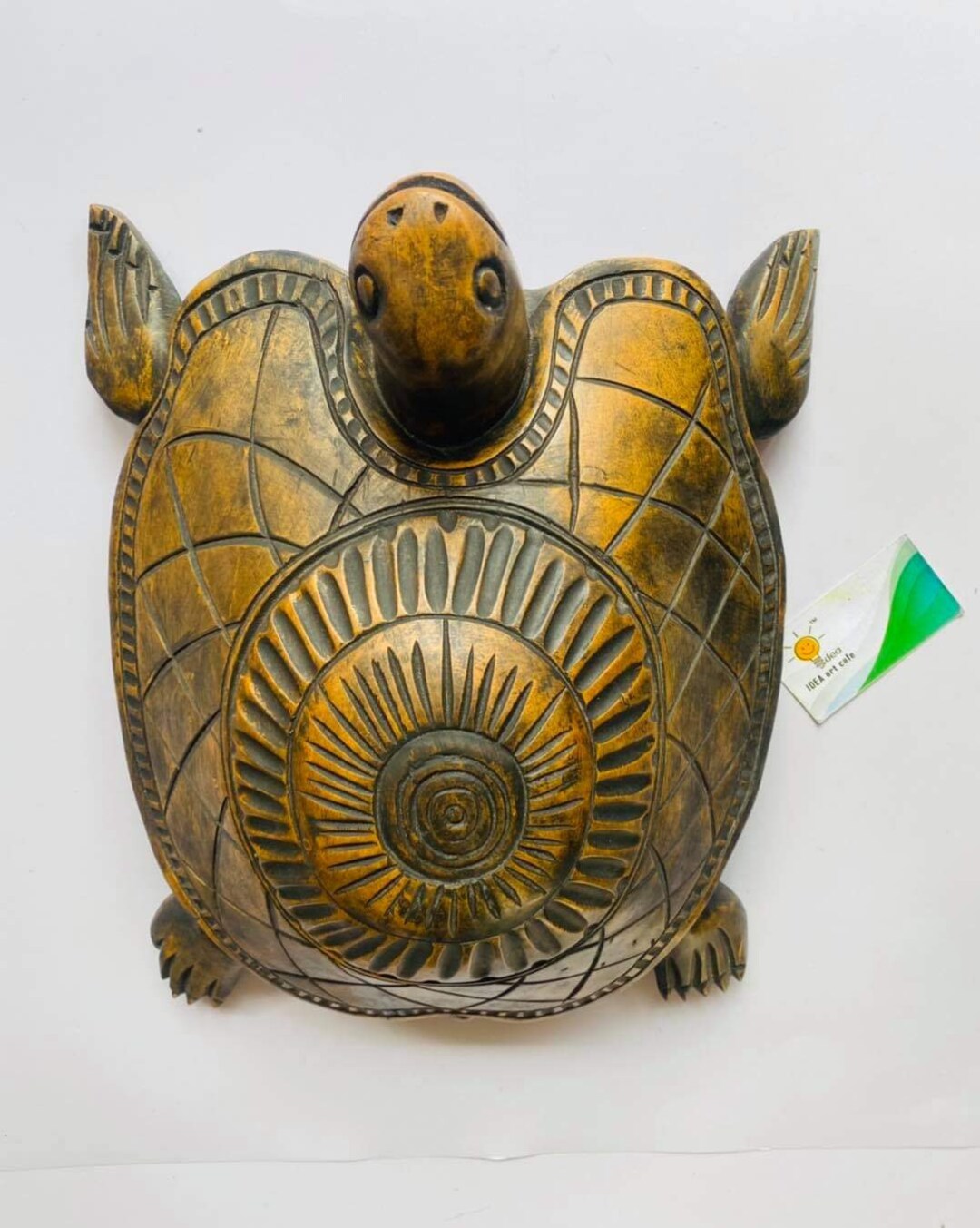 Wooden Tortoise Sculpture | Hand Carved Wood Turtle Sculpture Figurine ...