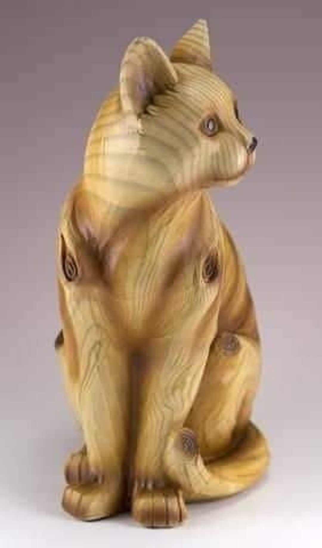 Wooden Cat Statue, Animal,cat Sitting,wood Carving, Handcraft, Wood ...