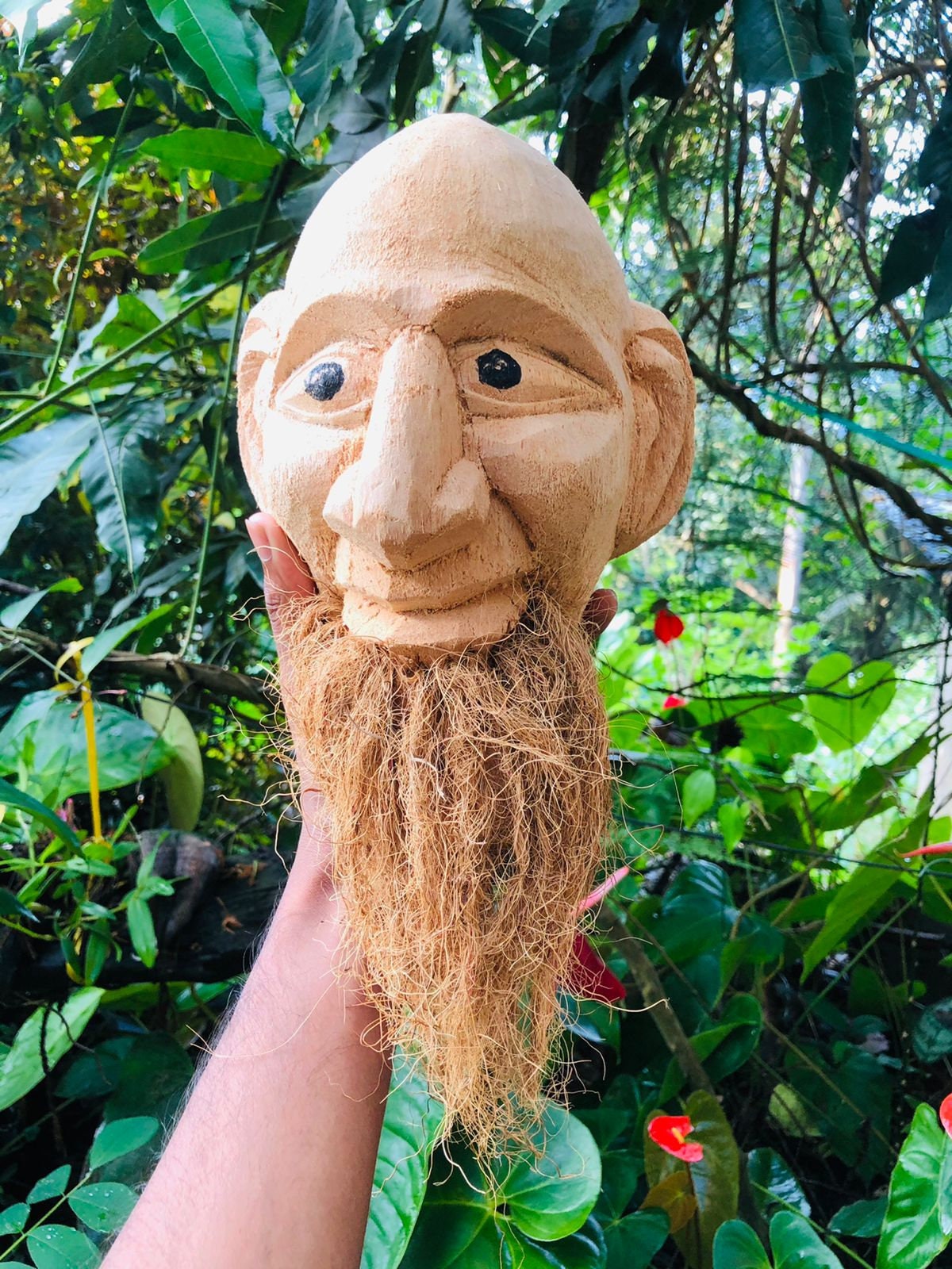 Coconut Husk Wall Hanging Mask Hand Crafted Coconut Head Art - Etsy