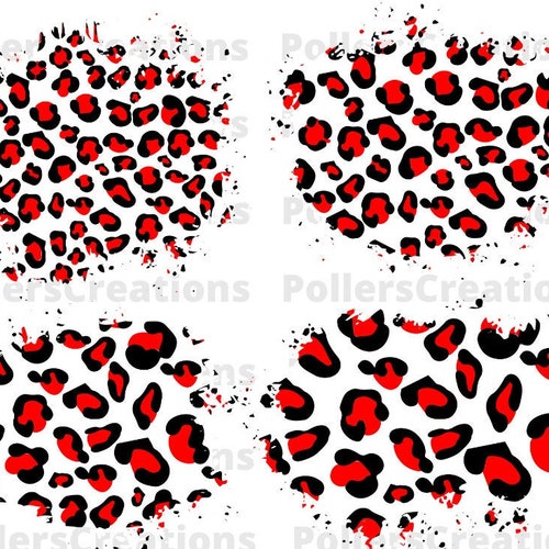 Sublimation Red Leopard Print Distress Cheetah Print - Etsy