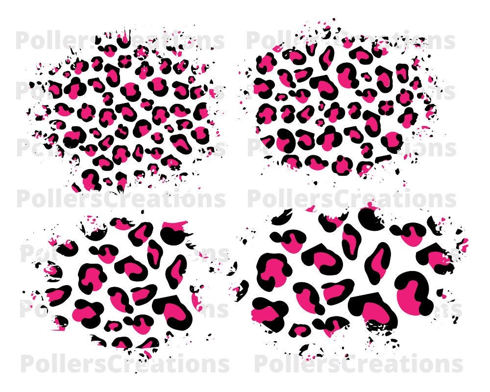 Pink Leopard Print Outline