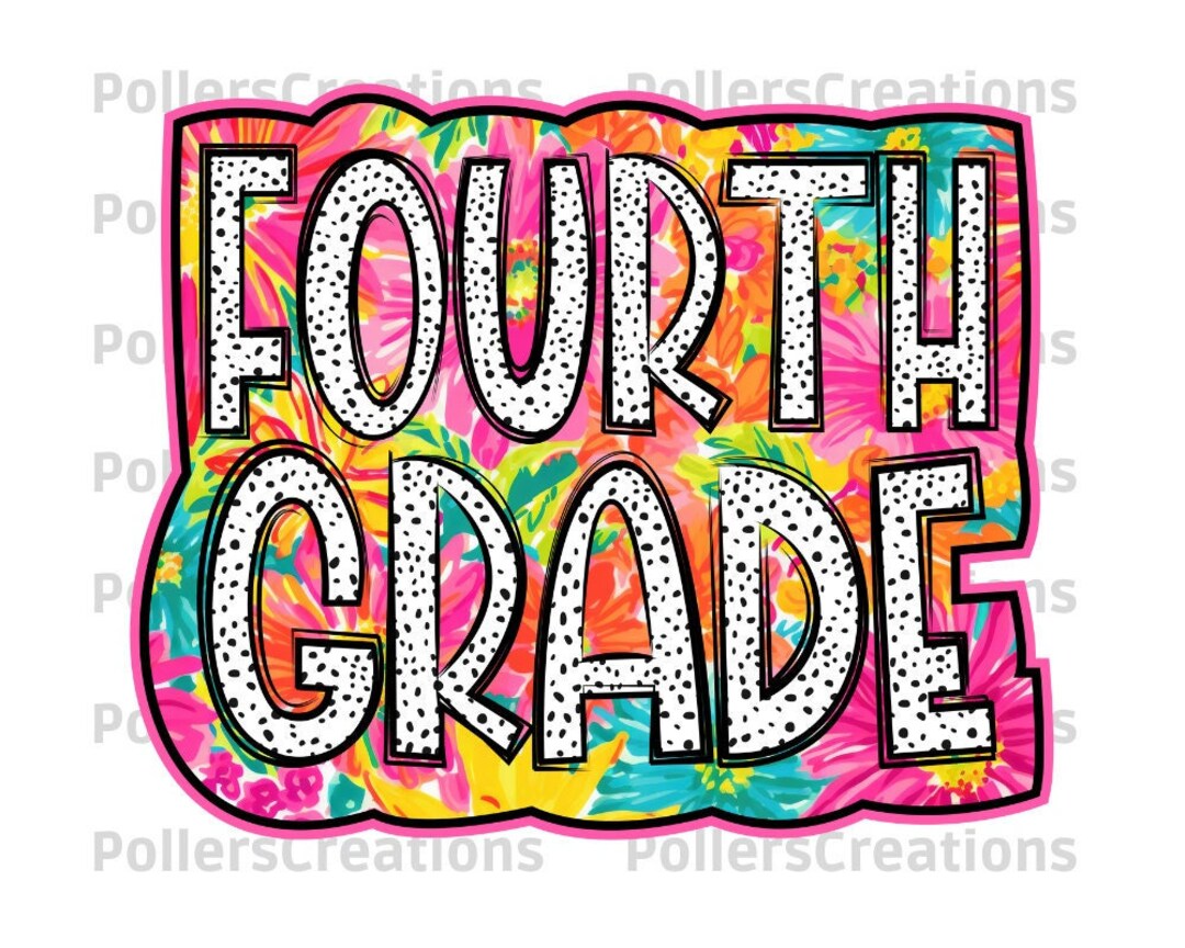 Fourth Grade Teacher Png, School Doodle Dalmation Dots Pink Daisies ...