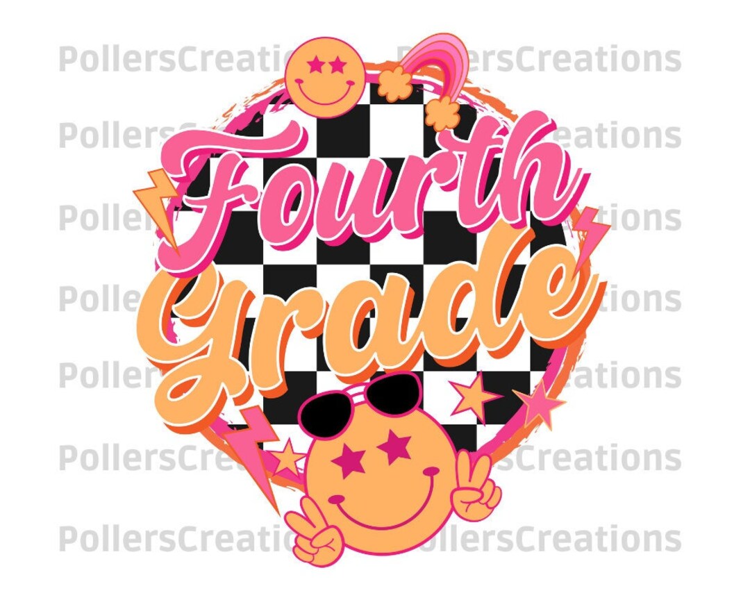 Retro Fourth Grade Png,first Day of School Png,4th Grade Png,teacher ...