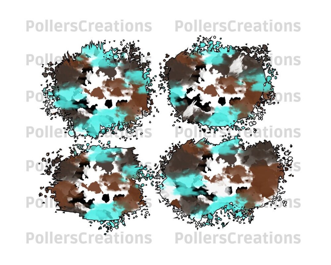 Cowhide Turquoise Patches Png,cowhide Shirt Png,background,patch,cow ...