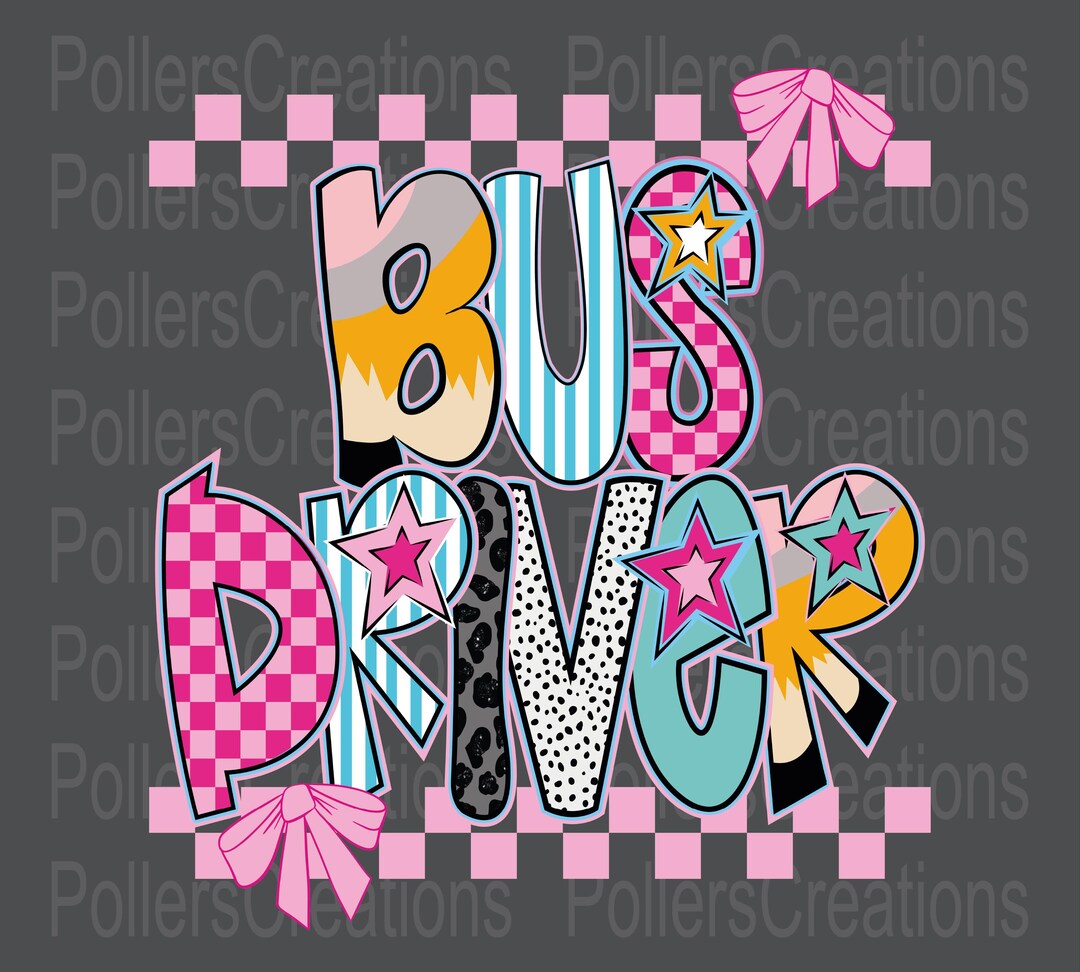 Preppy Bus Driver Png First Day of School Pencil Coquette Star ...