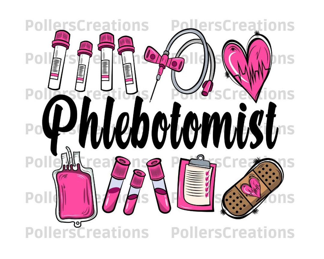 Phlebotomist Png Sublimation Design Download Pink - Etsy