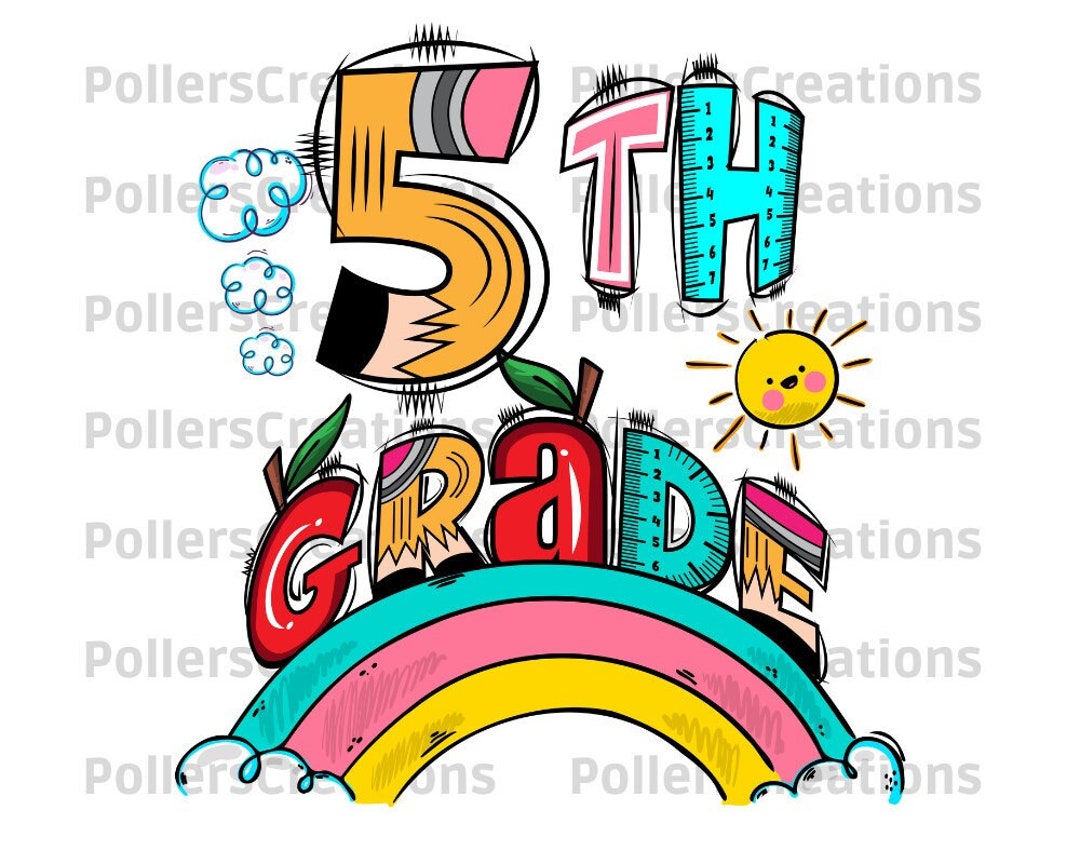 Quinto grado Png, Primer día de escuela, Maestro de arco iris Png ...