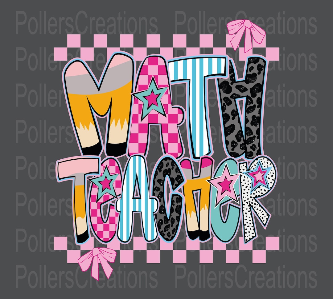 Preppy Math Teacher Png First Day of School Pencil Coquette Star ...