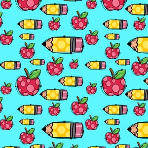 Teacher Seamless File Pattern Png,first Day of School Png,hand Drawn ...