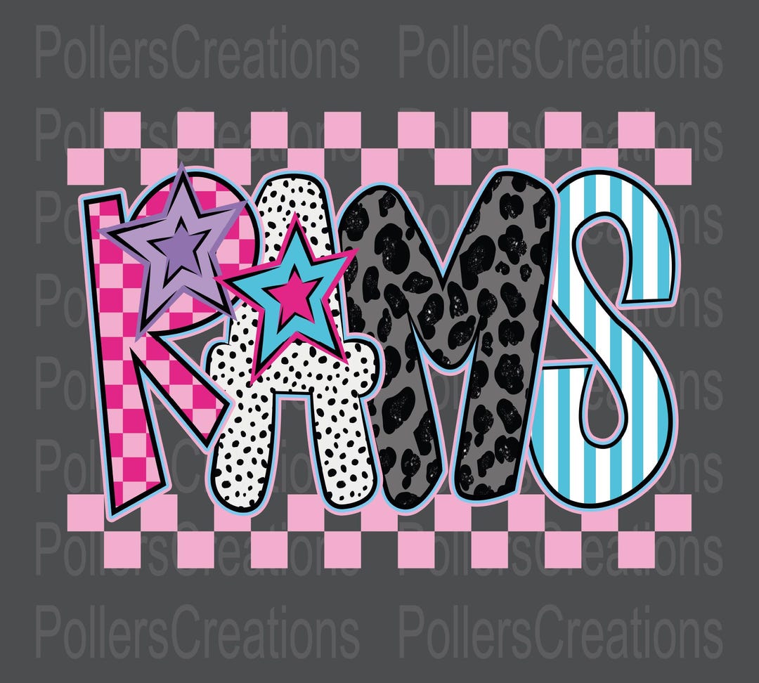 Preppy Rams Png Mascot Girly Doodle Clipart School Spirit Checkered ...