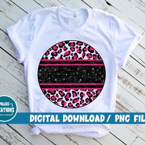 Pink Leopard Distressed Circle Png File,sublimation Design Digital ...