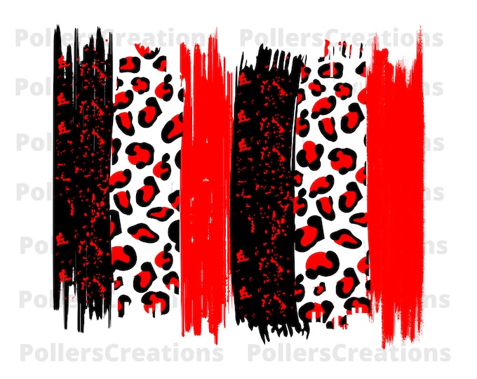 Red Black Leopard Distressed Brush Stroke Pngsublimation - Etsy