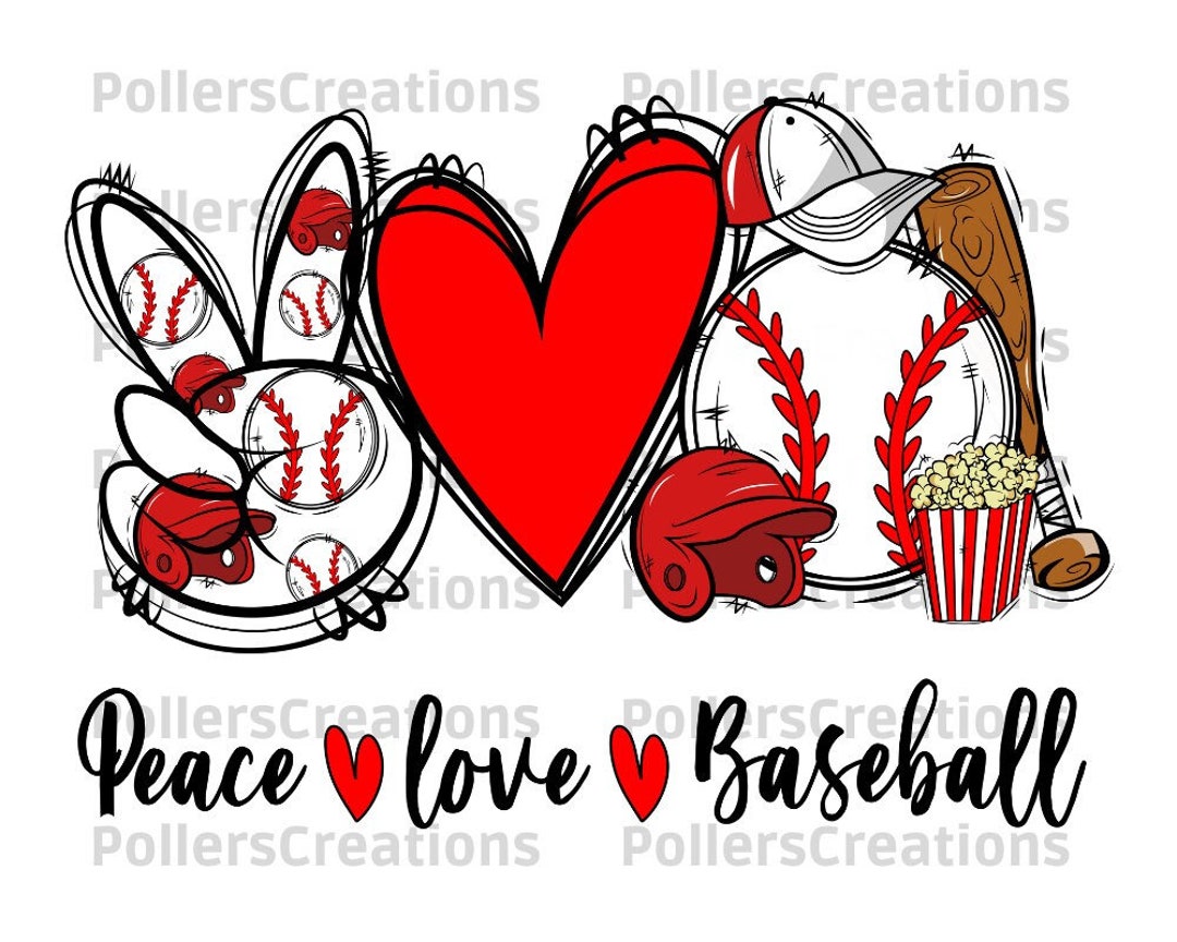Peace Love Baseball Png, Design Png Pour Sublimation De Baseball ...