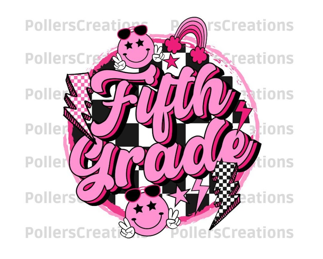 Retro Fifth Grade Png,first Day of School Png,5th Grade Png,teacher ...