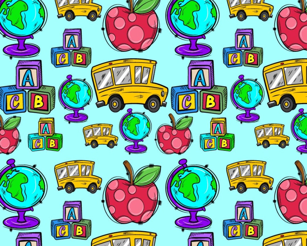 School Seamless Pattern,first Day of School Png,hand Drawn,teacher ...