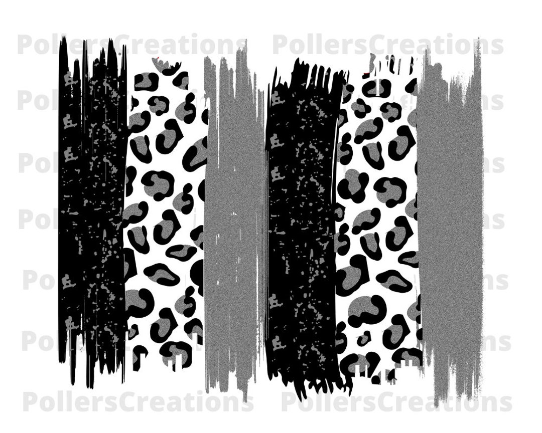 Silver Glitter Leopard Brush Stroke Png,sublimation Designs Downloads ...