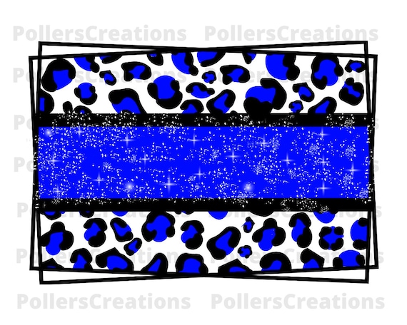 Blue Cheetah Print Border