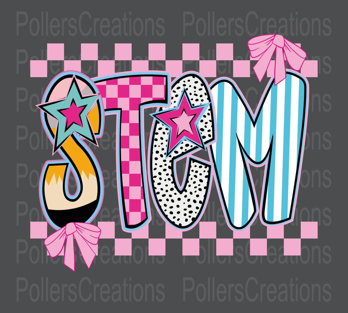 Preppy STEM Png First Day of School Teacher Pencil Coquette Star ...