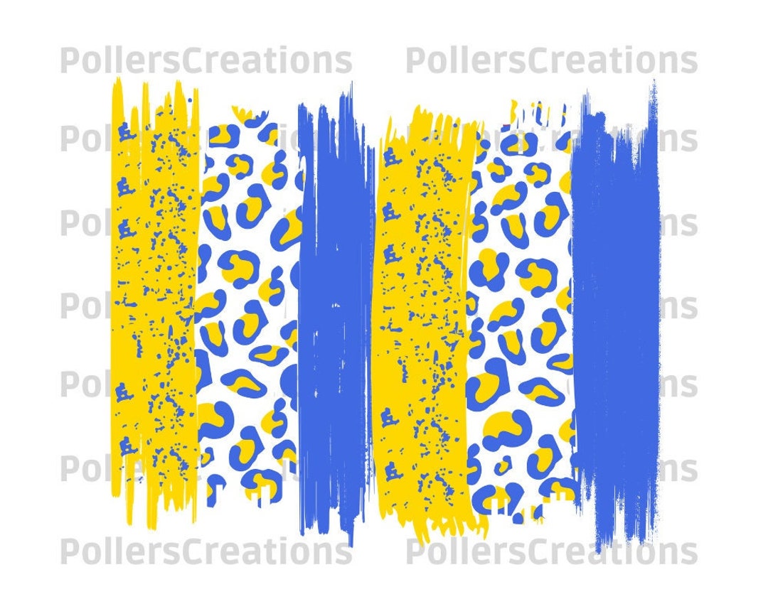 Royal Blue Gold Leopard Distressed Brush Stroke Png,sublimation Designs ...