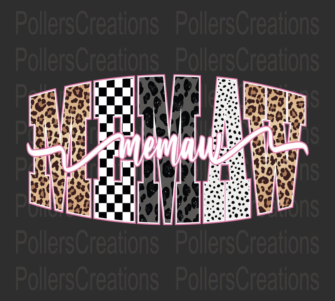 Preppy Memaw Png, Leopard Checkered Sublimation Designs, Mother's Day ...