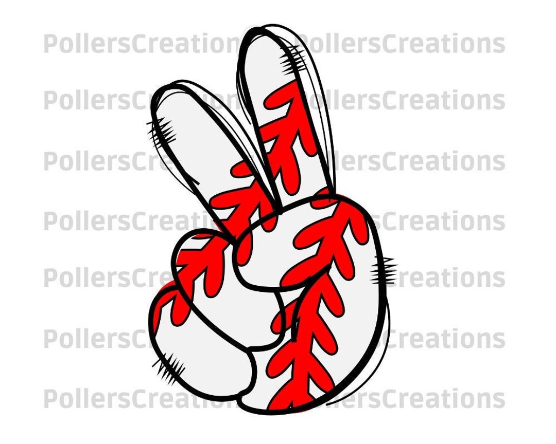 Baseball Peace Hand Pngbaseball Sublimation Designinstant - Etsy