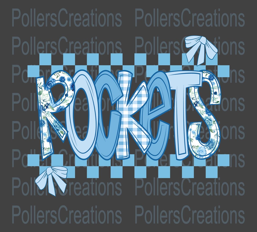 Preppy Rockets Mascot Png, School Spirit Sublimation Clipart, Coquette ...