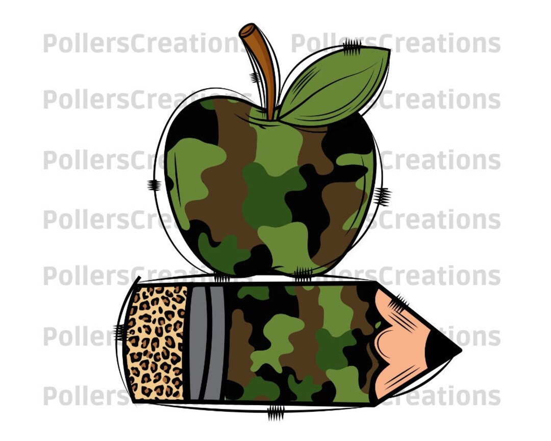 School Pencil Apple Png,camo Apple Png,first Day of School,school ...