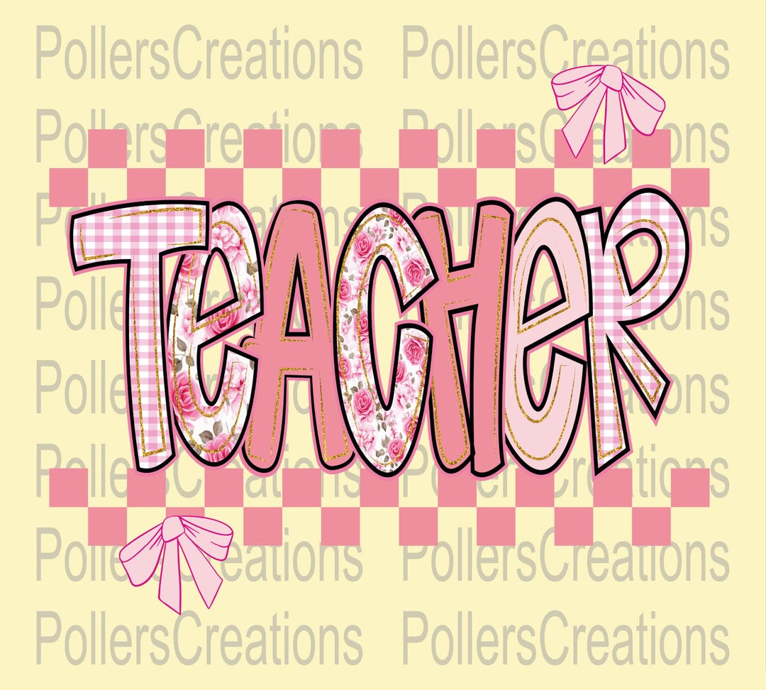 Preppy Teacher Png First Day of School Coquette Girly Floral Doodle ...