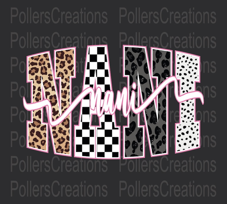 Preppy Nani Png, Leopard Checkered Sublimation Designs, Mother's Day ...