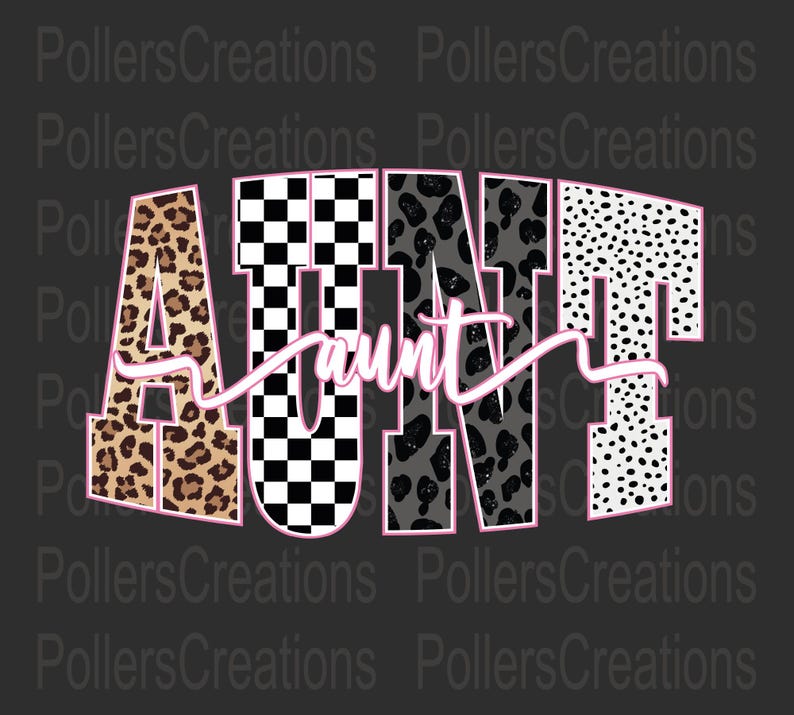 Preppy Aunt Png, Aunt Leopard Dalmation Clipart, Mother's Day Checkered ...