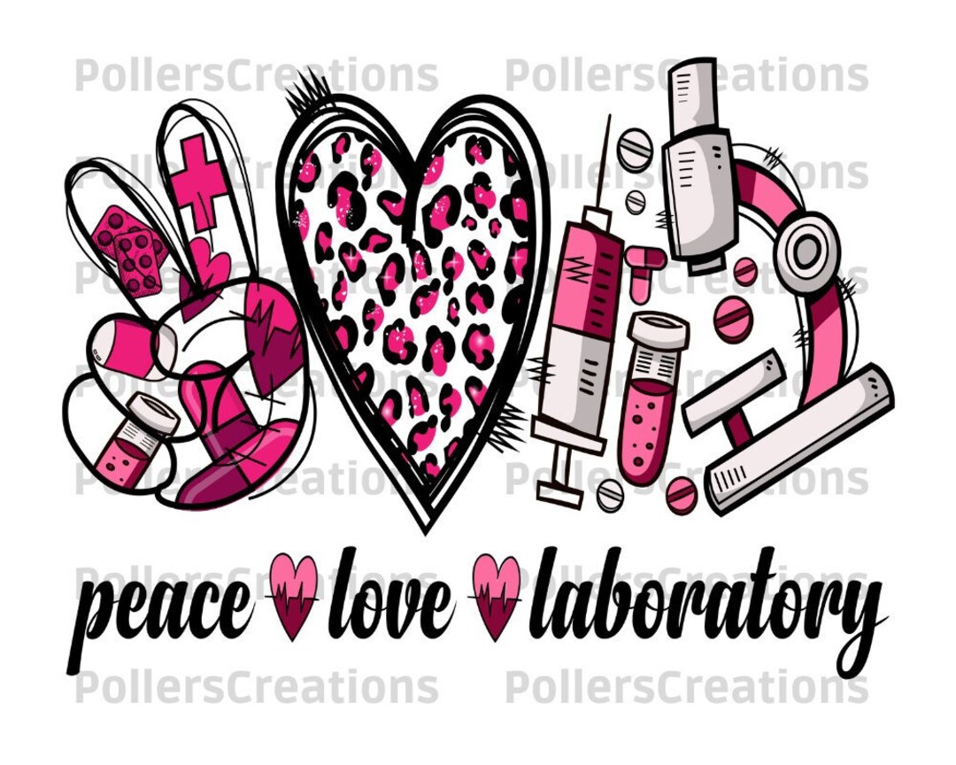 Peace Love Laboratory Png,sublimation Designs,pink,scientist,laboratory ...
