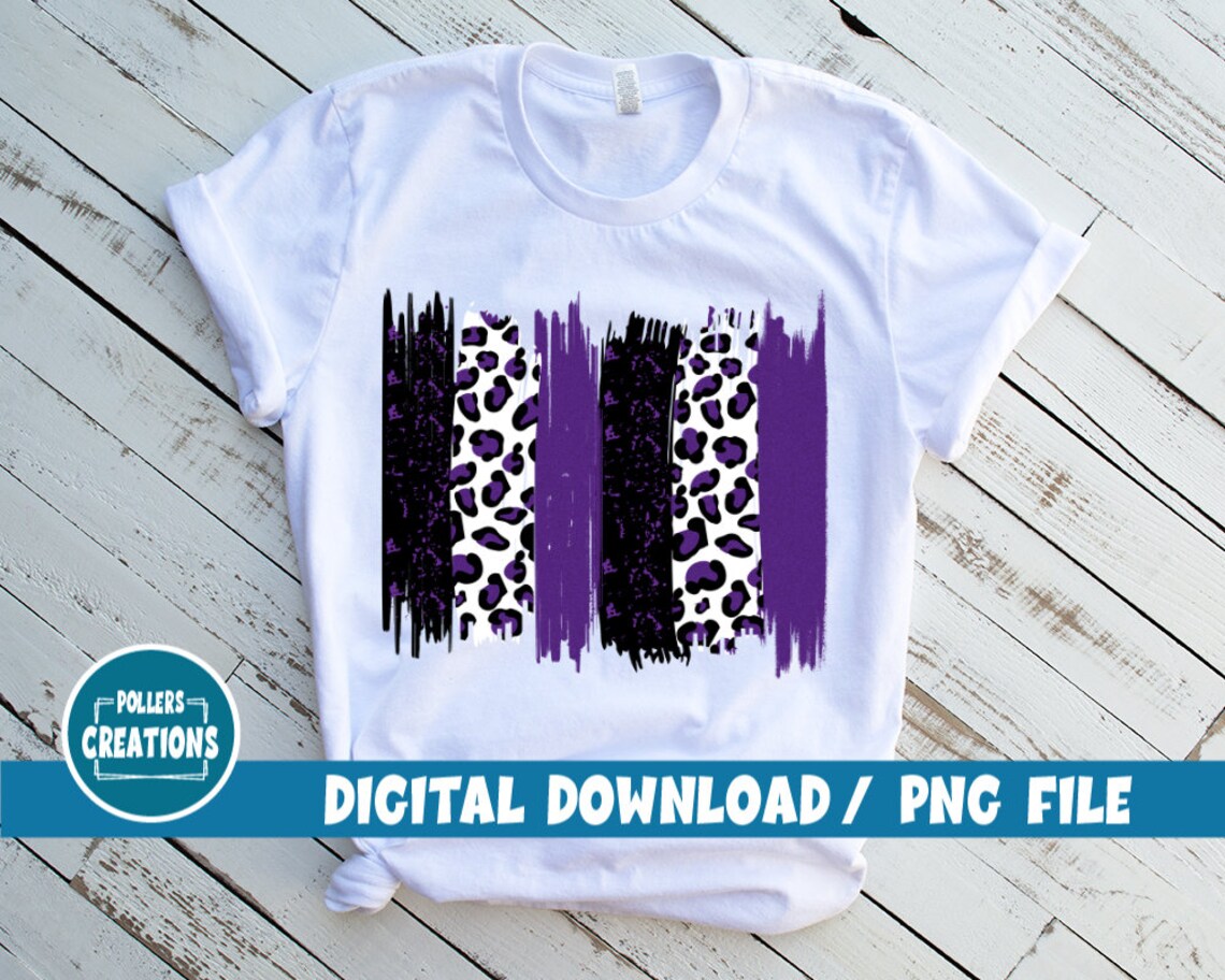 Purple Glitter Leopard Brush Stroke Pngsublimation Designs | Etsy