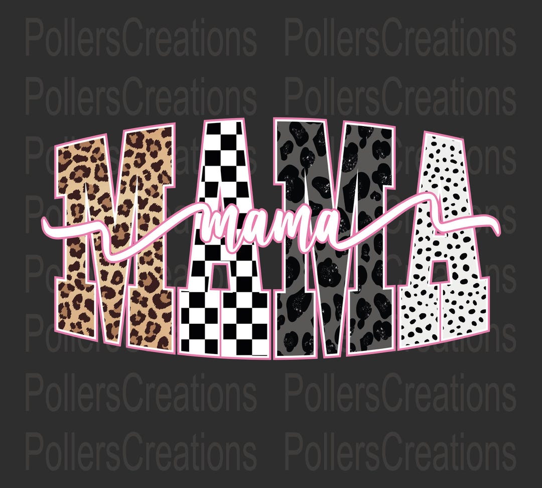Preppy Mama Png, Mama Leopard Dalmation Clipart, Mother's Day Checkered ...
