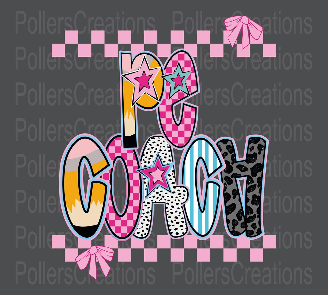 Preppy PE Coach Png First Day of School Pencil Coquette Star Lightning ...