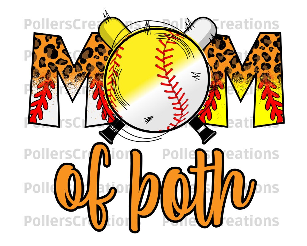 Baseball Softball Mom Pngmom Of Both Baseball And Etsy