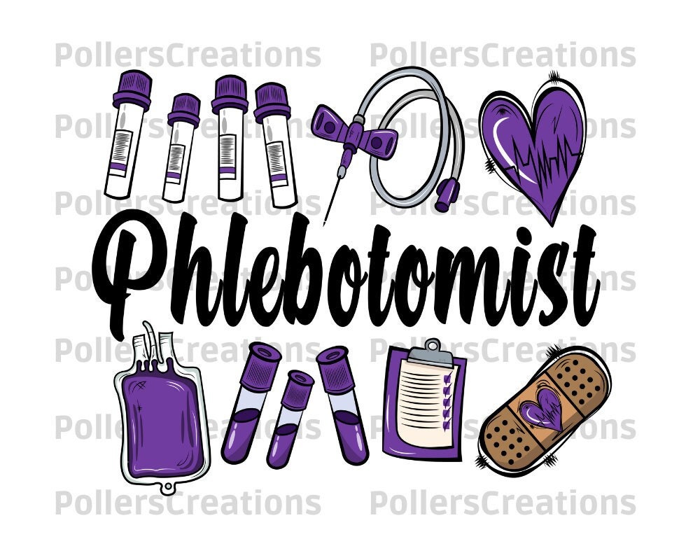 Phlebotomist Png Sublimation Design Download Purple - Etsy