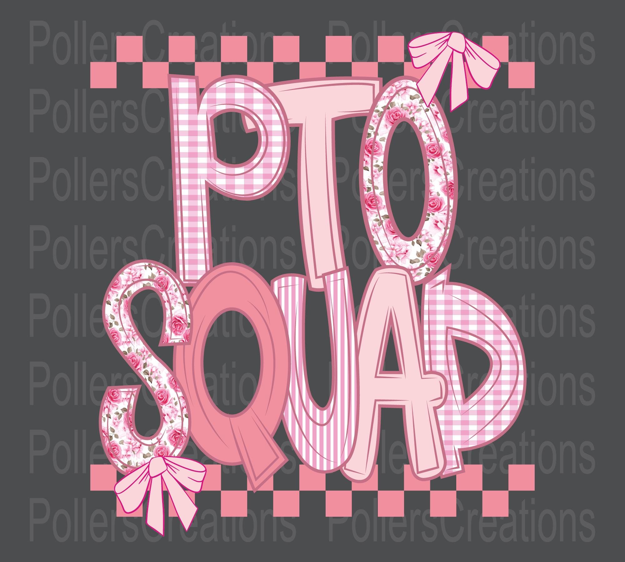 Preppy PTO Squad Png School Parent Teacher Organization Floral Coquette ...
