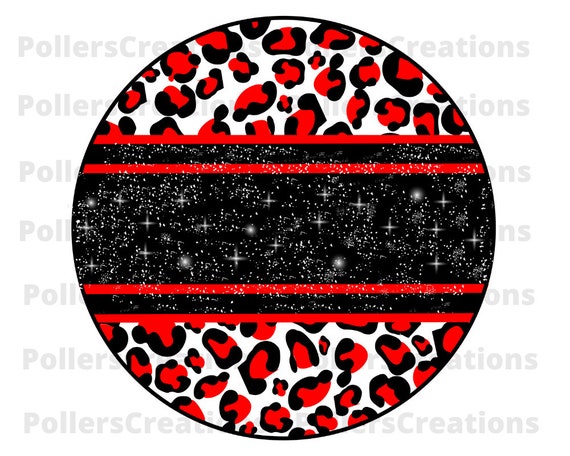 Red Leopard Distressed Circle Png Filesublimation Design | Etsy