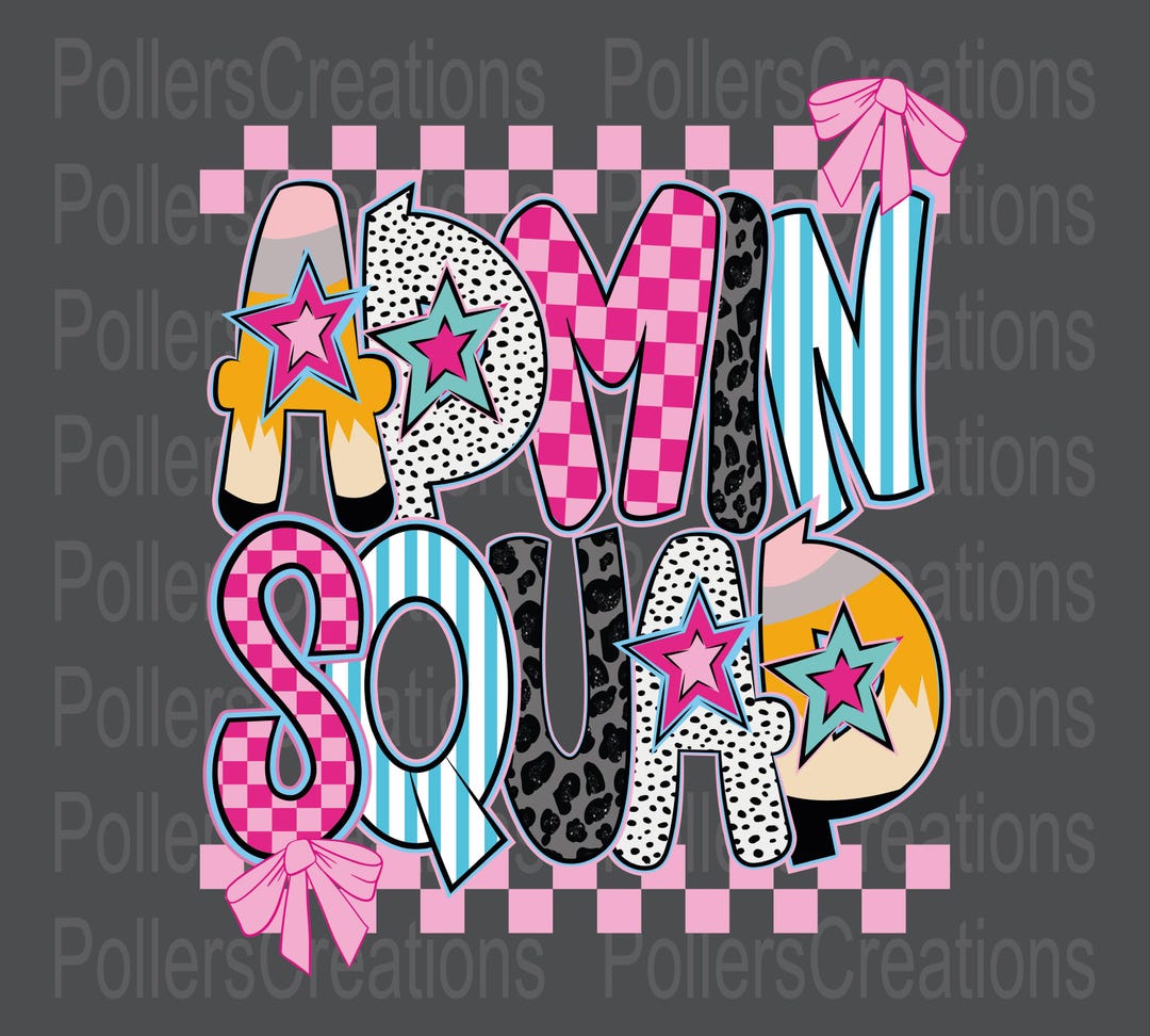 Preppy Admin Squad Png Pencil Coquette School Pink Checkered Dalmatian ...