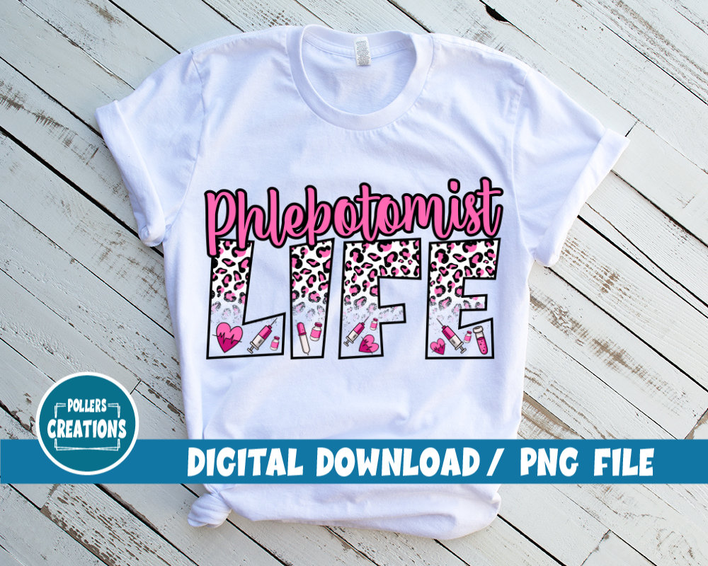 Phlebotomist Life Png,sublimation Design,phlebotomist,pink,leopard Mom ...