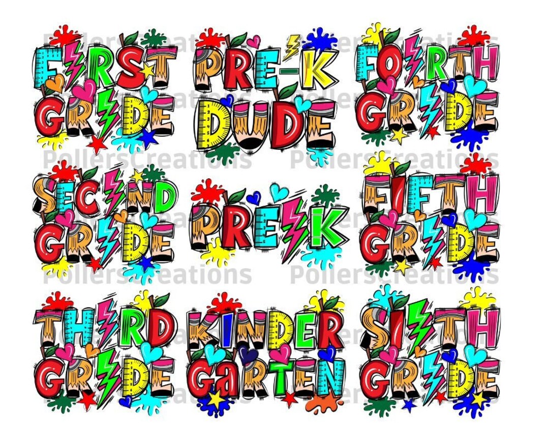 School Grades Bundle Png,hand Drawn Doodle,first Day of School ...