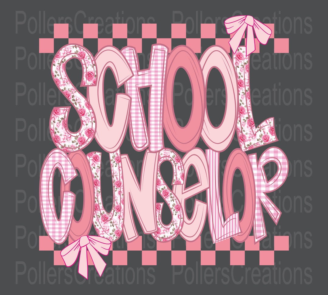 Preppy School Counselor Png First Day of School Floral Coquette ...
