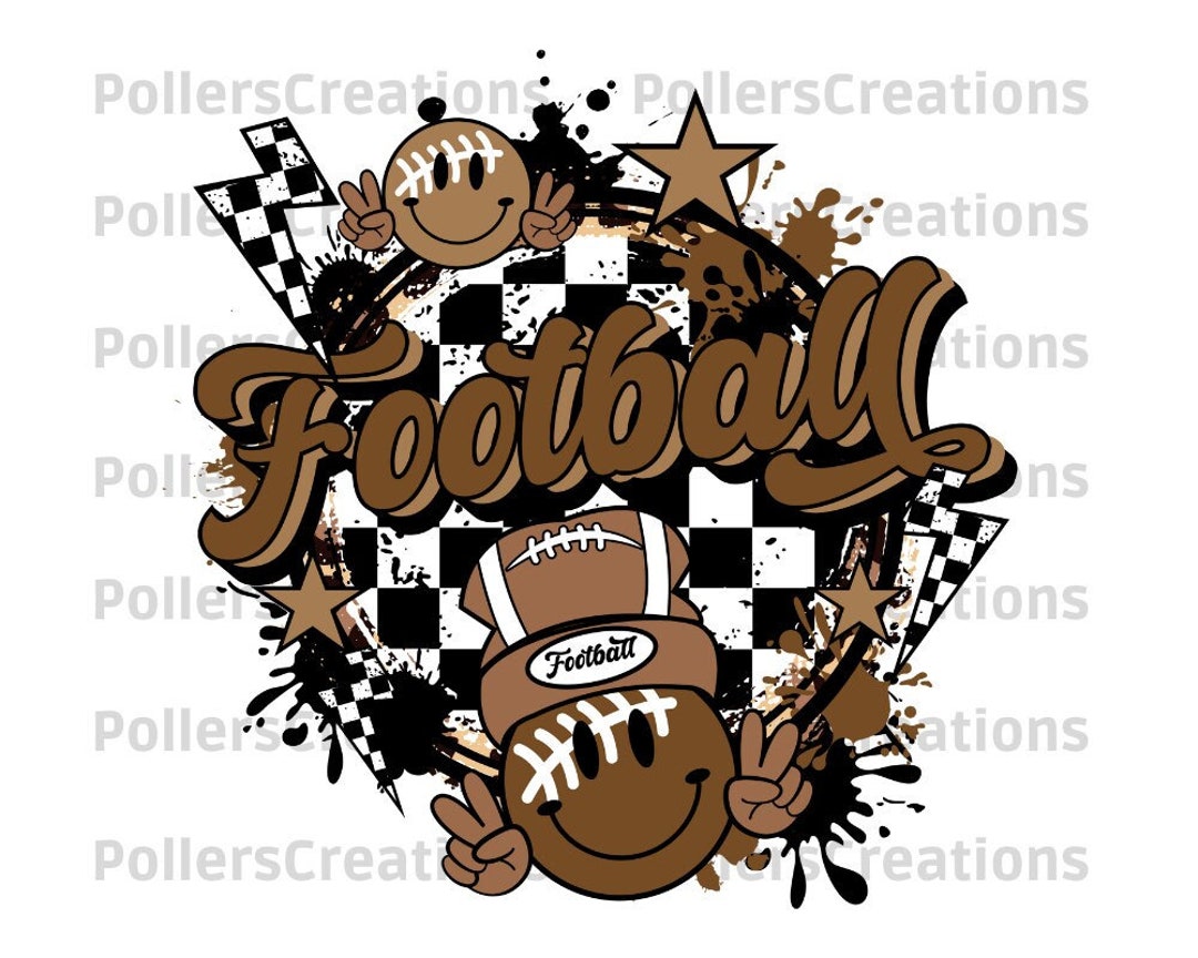 Retro Football Sublimation Design,football Player Png,checkered ...