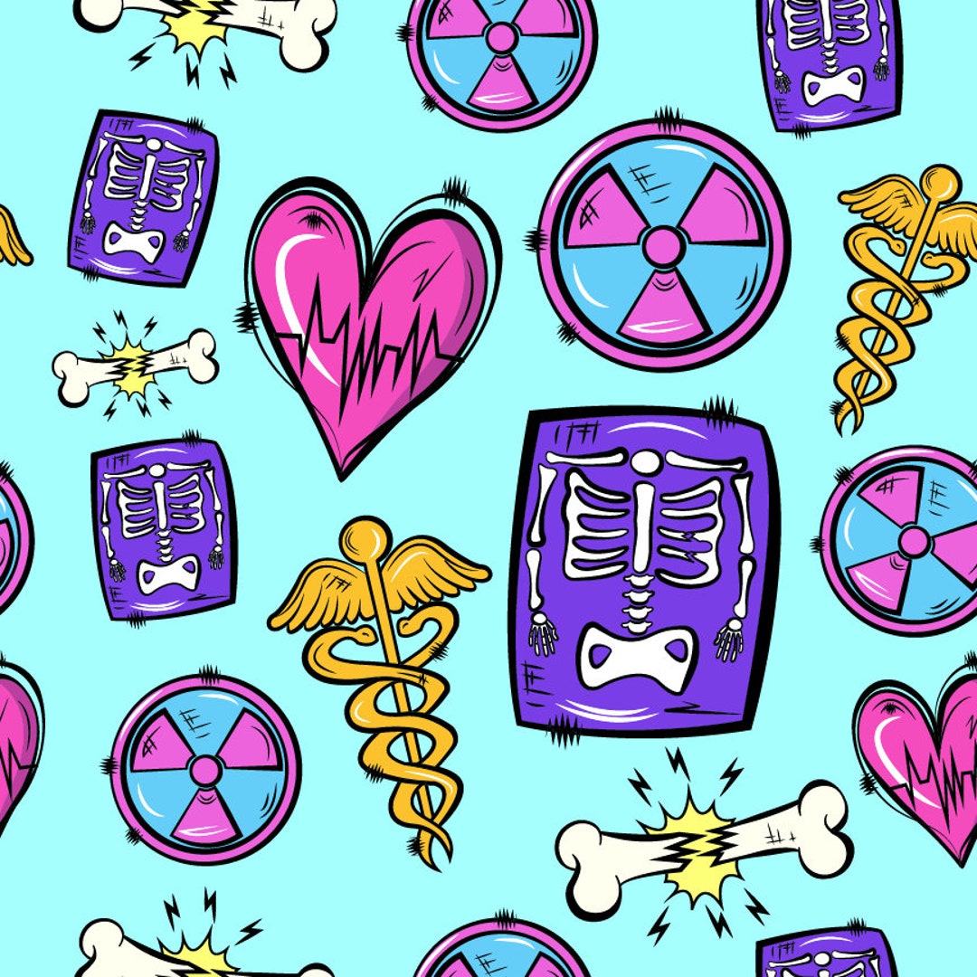 Radiology Seamless Pattern Png,radiology Tech,hand Drawn,art Prints - Etsy