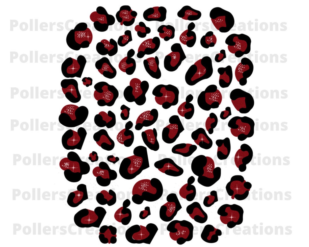 Maroon Glitter Leopard Distressed Png File,sublimation Design Digital ...