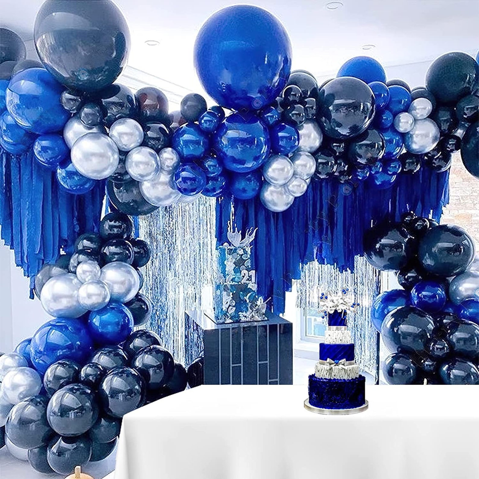 Navy Royal Blue Silver Balloon Garland Kit 160 PCS Dark Blue - Etsy