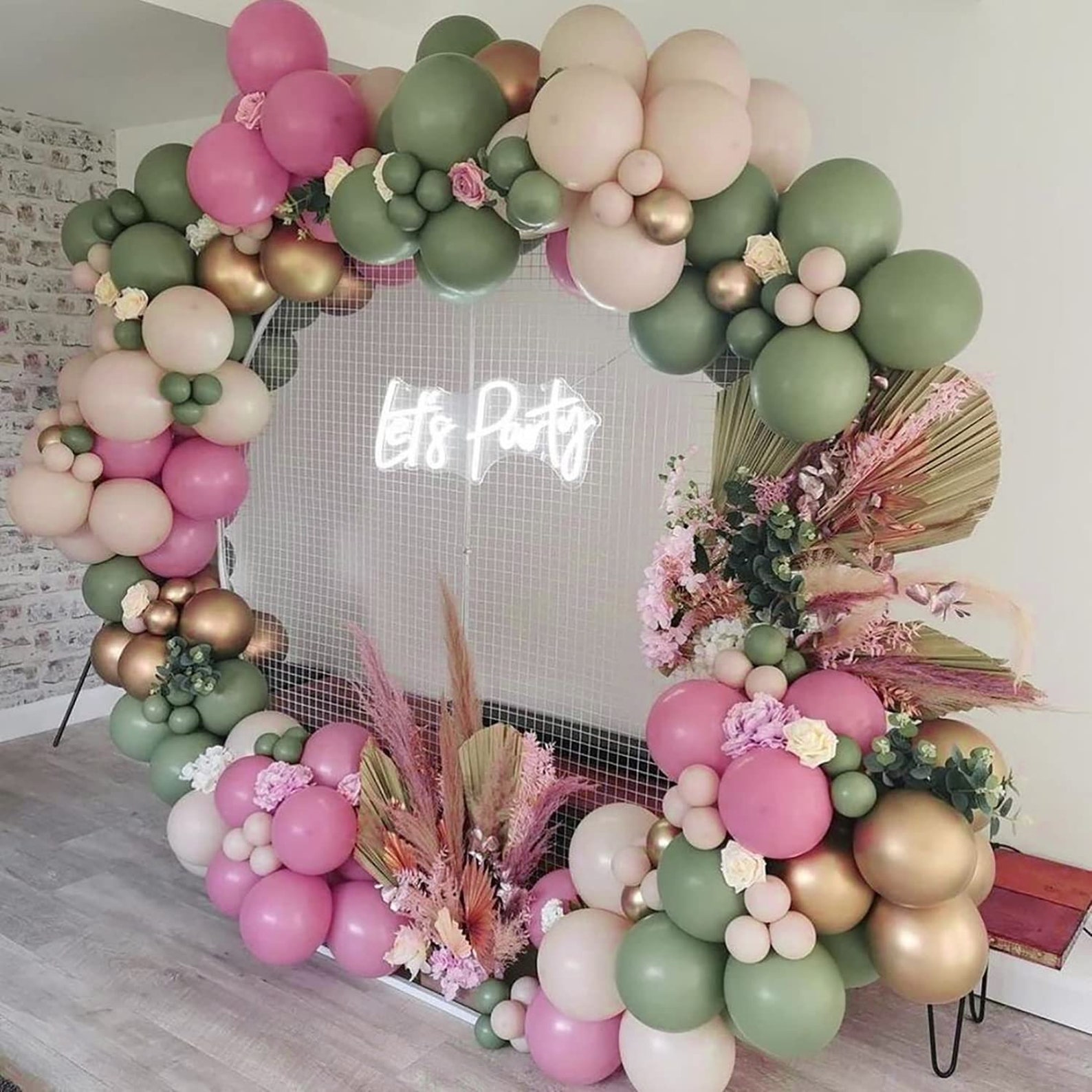 Sage Green Pink Balloon Garland Arch Kit Babypink Blush Gold - Etsy